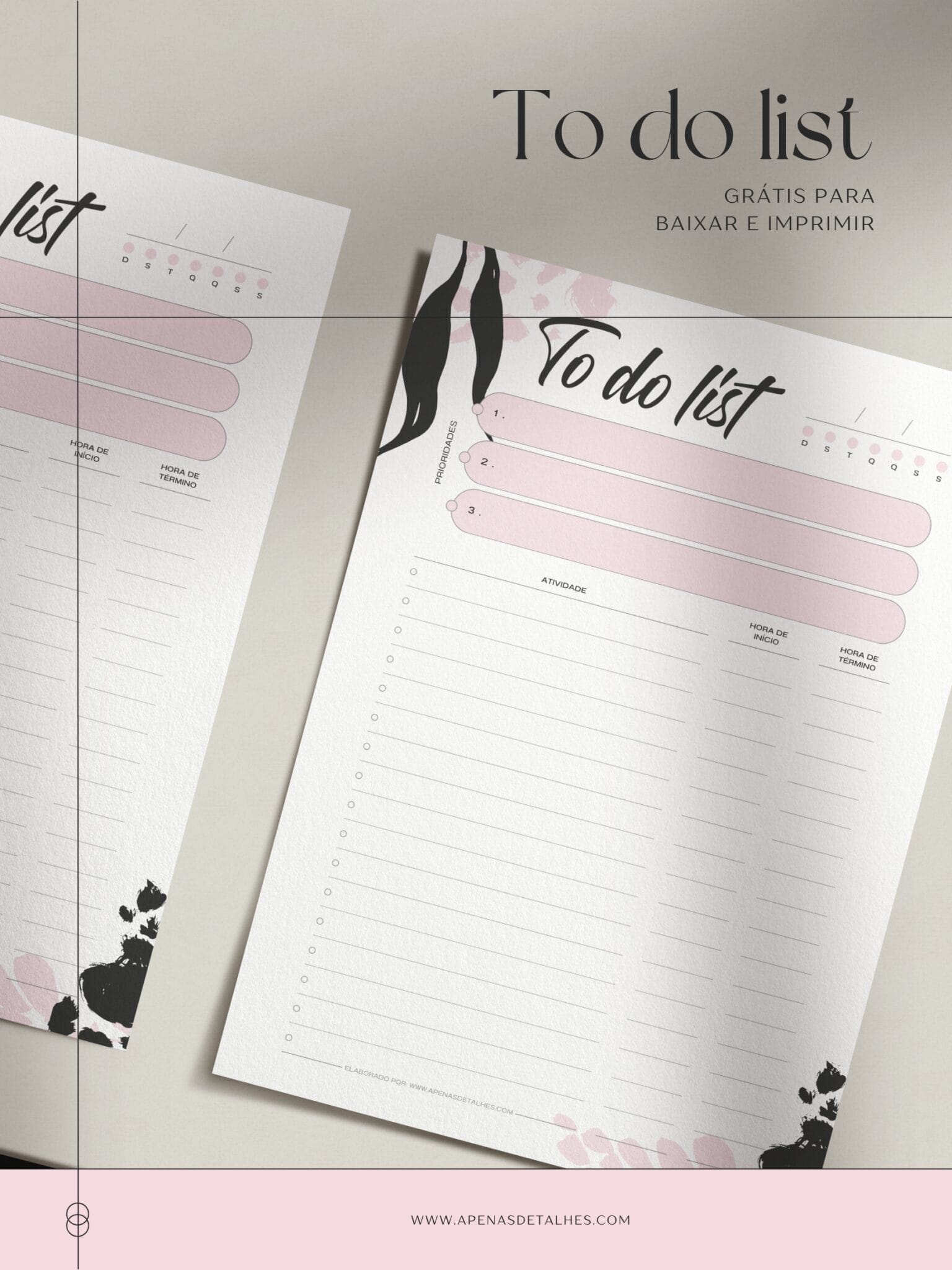 To do list grátis para baixar e imprimir - Apenas Detalhes